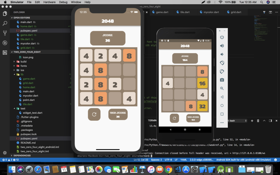 Famous 2048 Game in Flutter | Mobile App Development