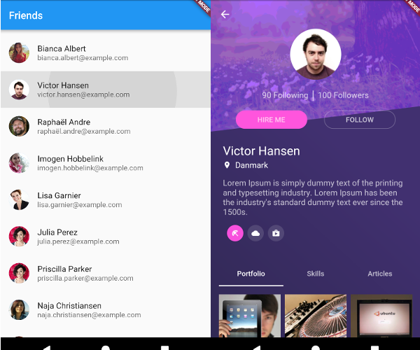 A quick sample app on how to implement a friend list and a profile page