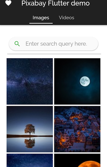 A showcase app for displaying image lists developed on Flutter