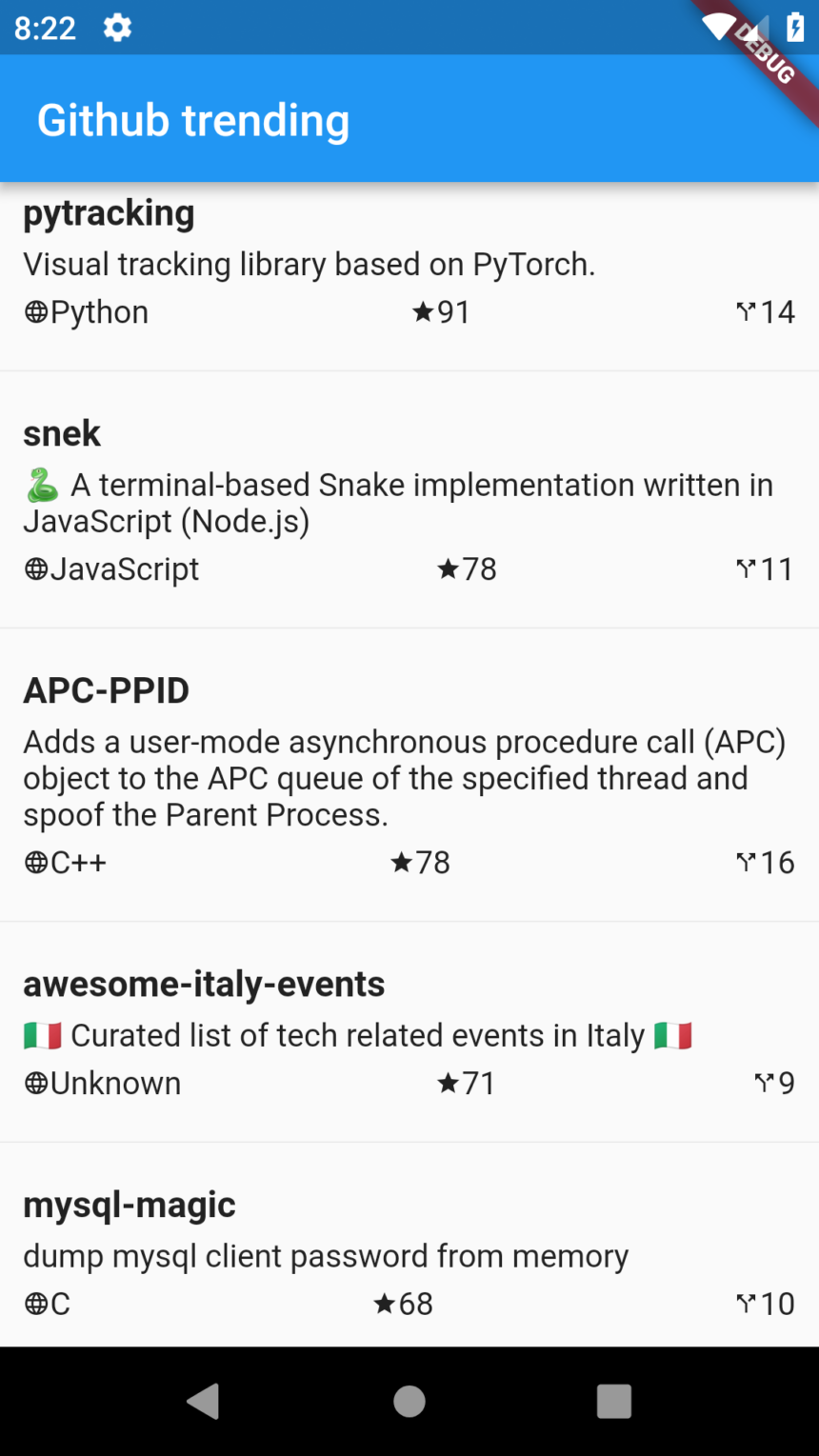 Github Trending app built with Flutter | Mobile App Development